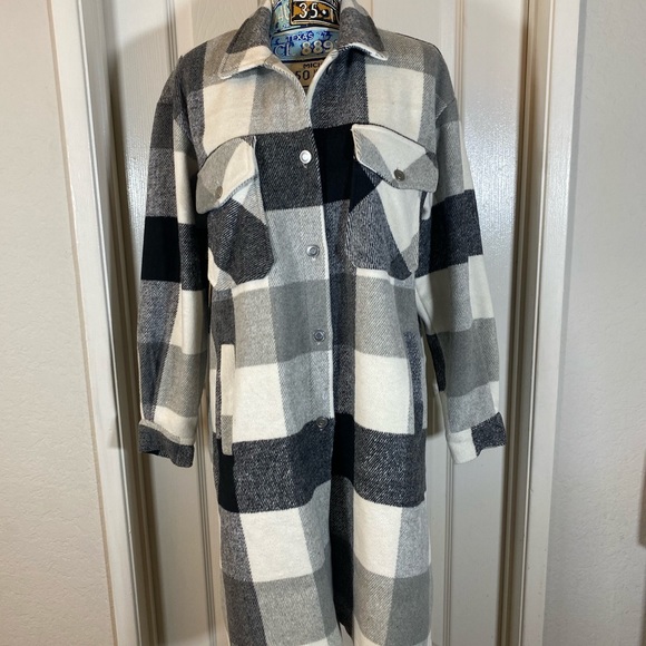 Jackets & Coats | New Oversized Long Flannel Coat | Poshmark